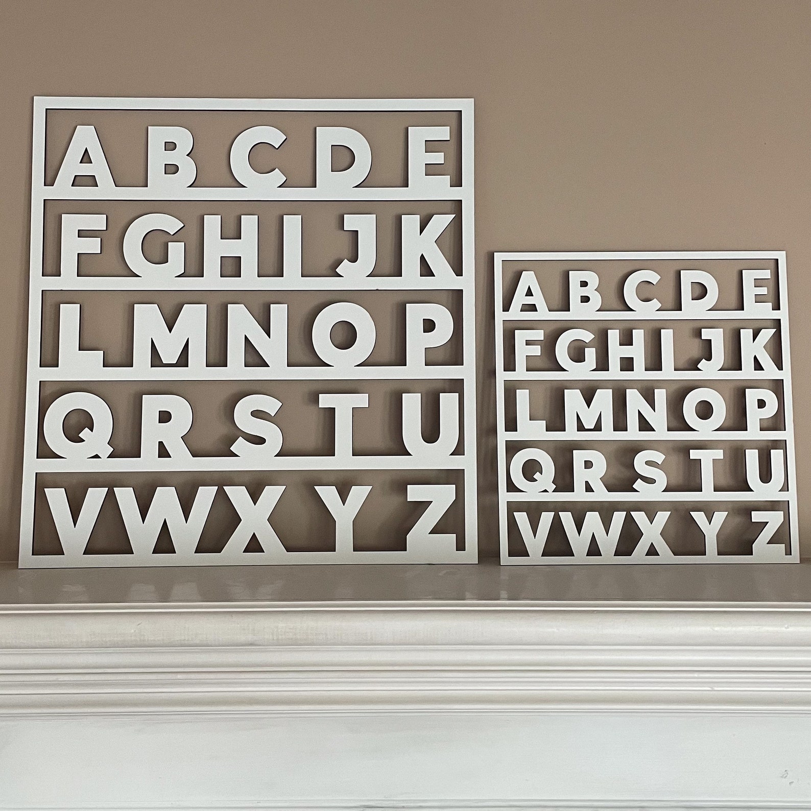Alphabet Wall Art Nursery Wood Alphabet Decor Playroom Sign - Etsy