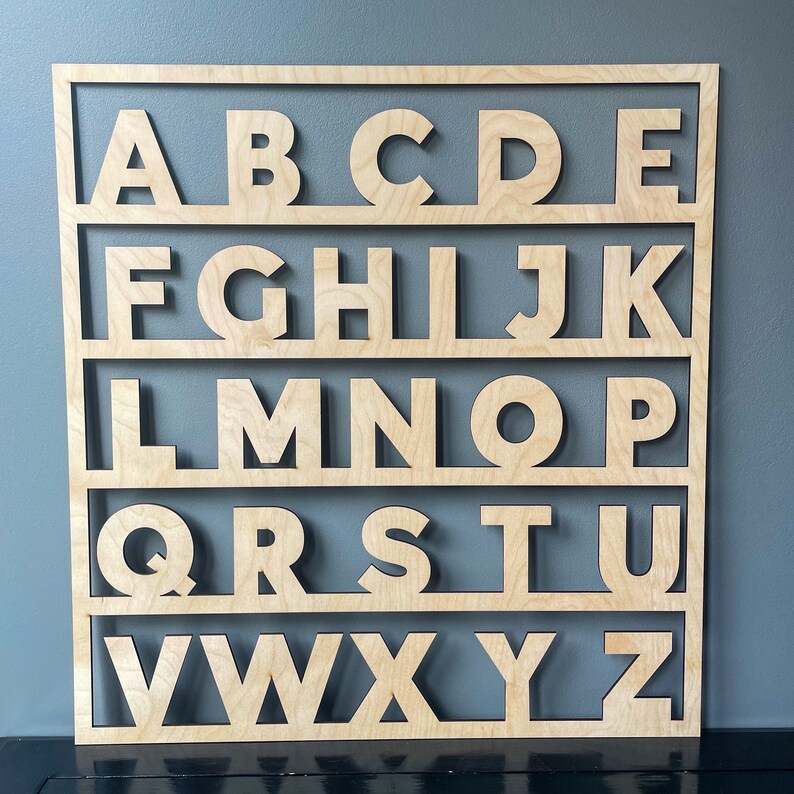 Alphabet Wall Art Nursery Wood Alphabet Decor Playroom Sign - Etsy