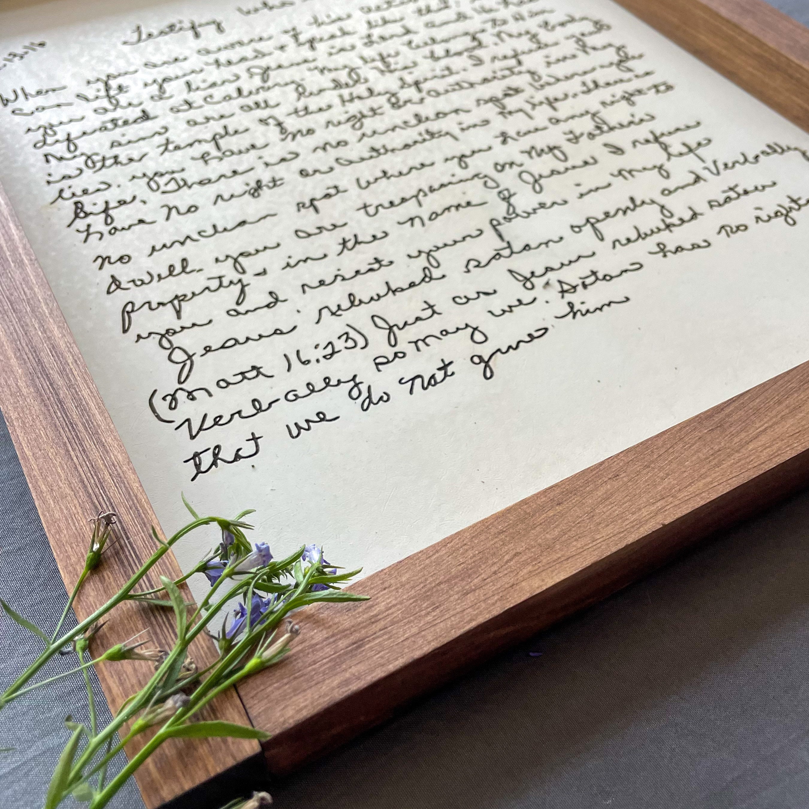 Framed Handwriting Sign Copy of Actual Handwriting - Etsy