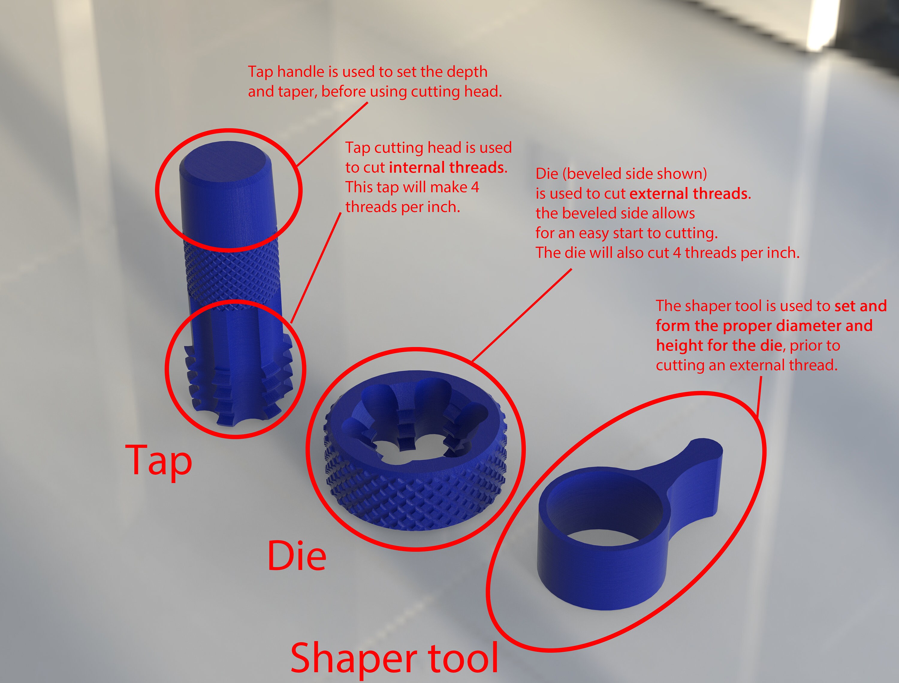 Clay Tap and Die Set 3D Printed PETG - Etsy