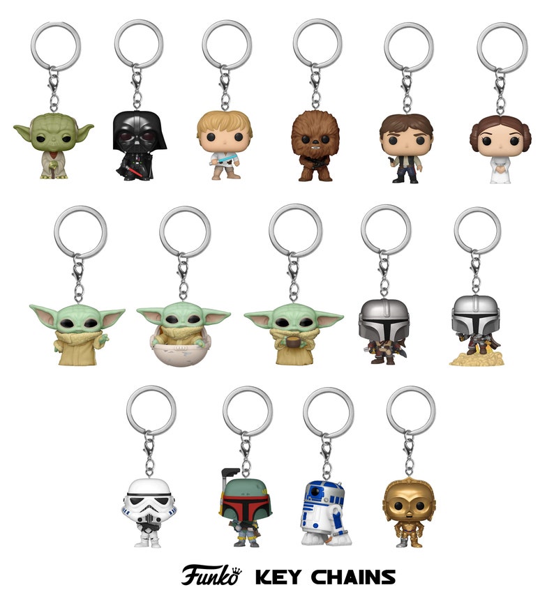 Star Wars Funko POP Keychain Baby Yoda Vader Mandalorian Solo Etsy
