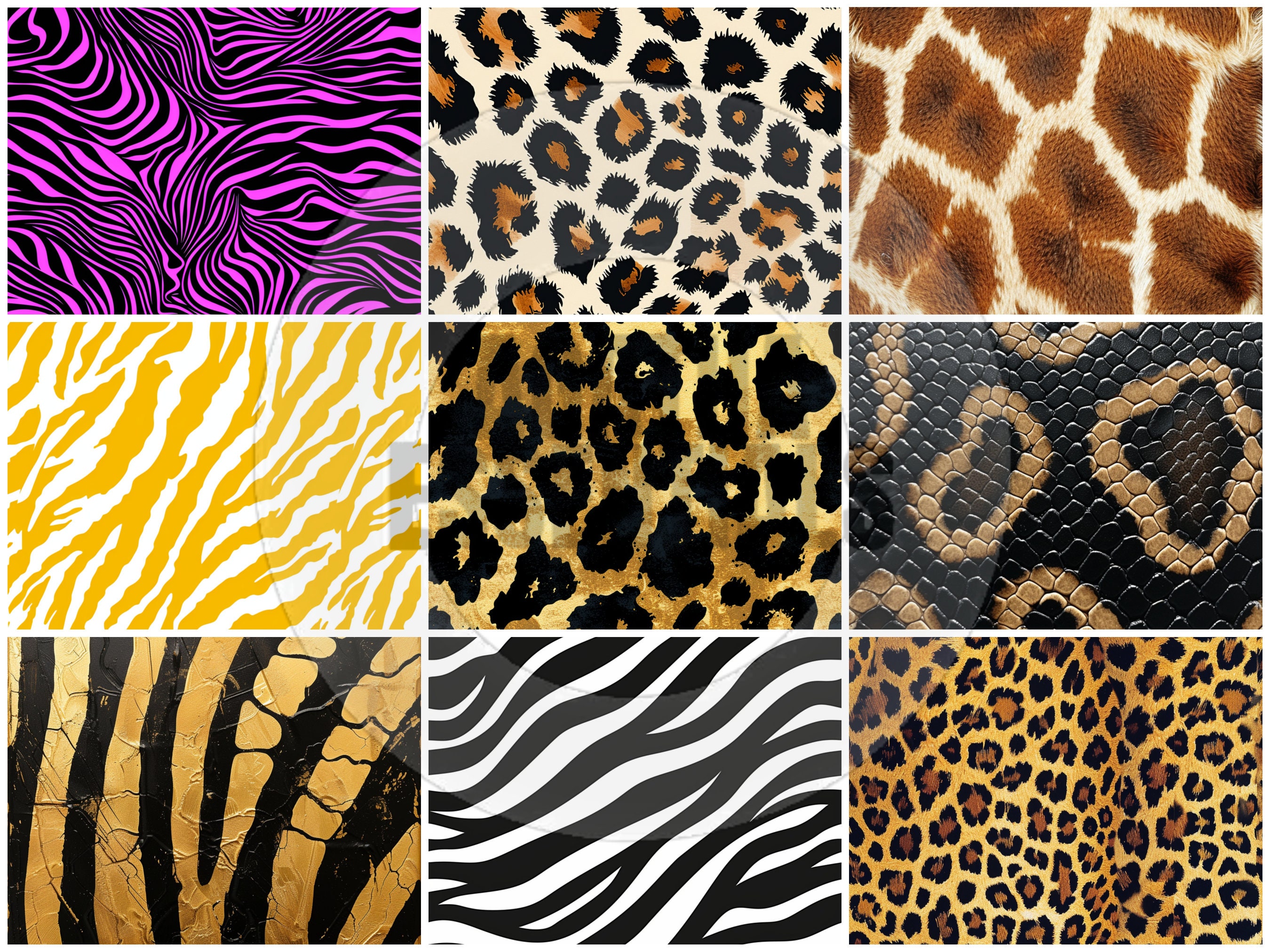 Classic Animal Print Digital Paper, Animal Skin Seamless Patterns With ...