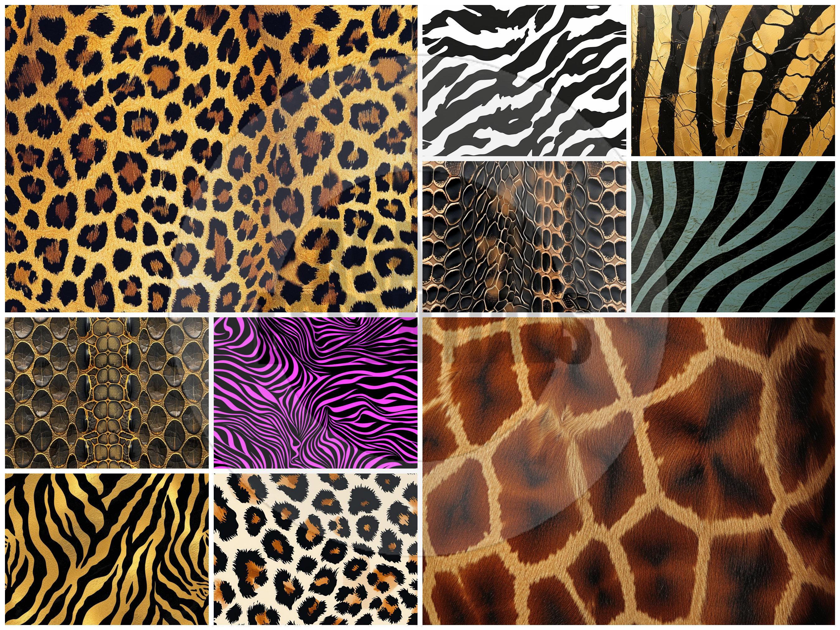 Classic Animal Print Digital Paper, Animal Skin Seamless Patterns With ...