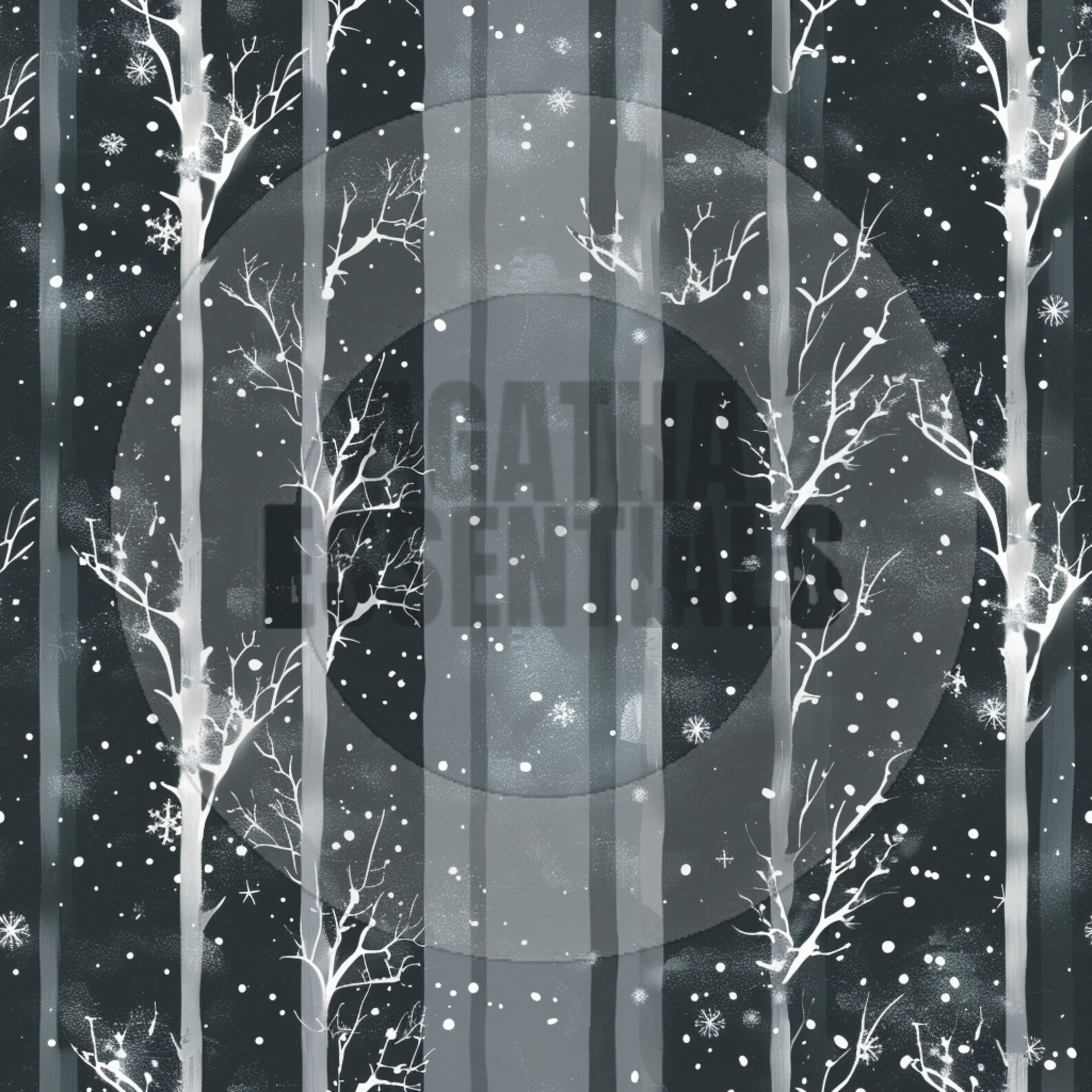 Printable Enchanted Winter Forest Digital Paper, Snow Forest Background ...