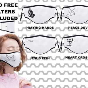 Religious Symbol Face Masks With TWO PM2.5 Filters Included | Etsy