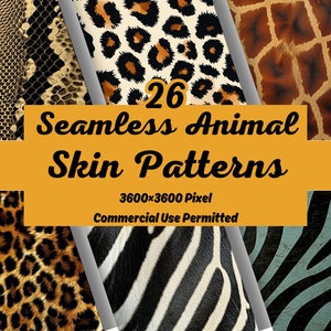 Classic Animal Print Digital Paper, Animal Skin Seamless Patterns With ...