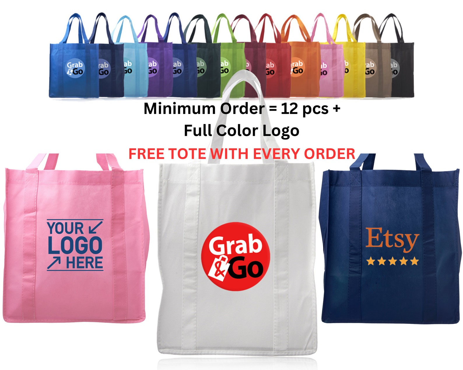 Custom Tote Bag, Shopping Bag, Printed Bags, Printed Tote, Personalized ...