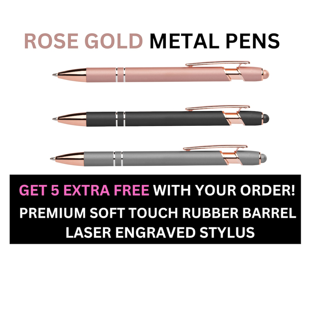 Custom Rose Gold Metal Metallic Stylus Pens With Your Text ...