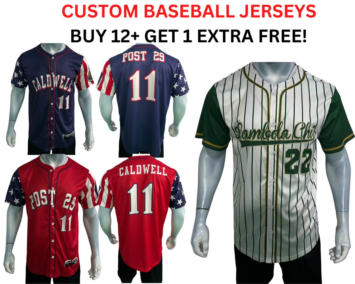 Baseball Jersey, Full Button Custom Baseball Team Uniforms, Sublimated ...