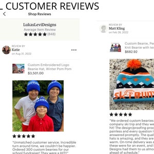 Custom Beanie, Custom Winter Hat, Personalized Beanies With Your School ...