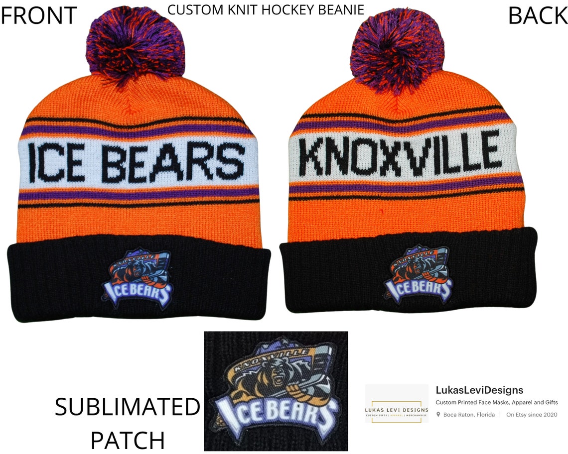 Custom Hockey Team Beanies, Hockey Team Winter Hats, Hockey Spirit Hat ...