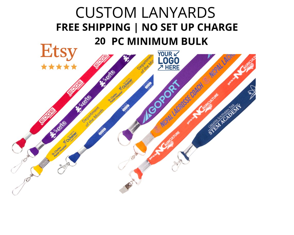 Custom Lanyard Bulk With Logo Custom Lanyard Badge Lanyards - Etsy