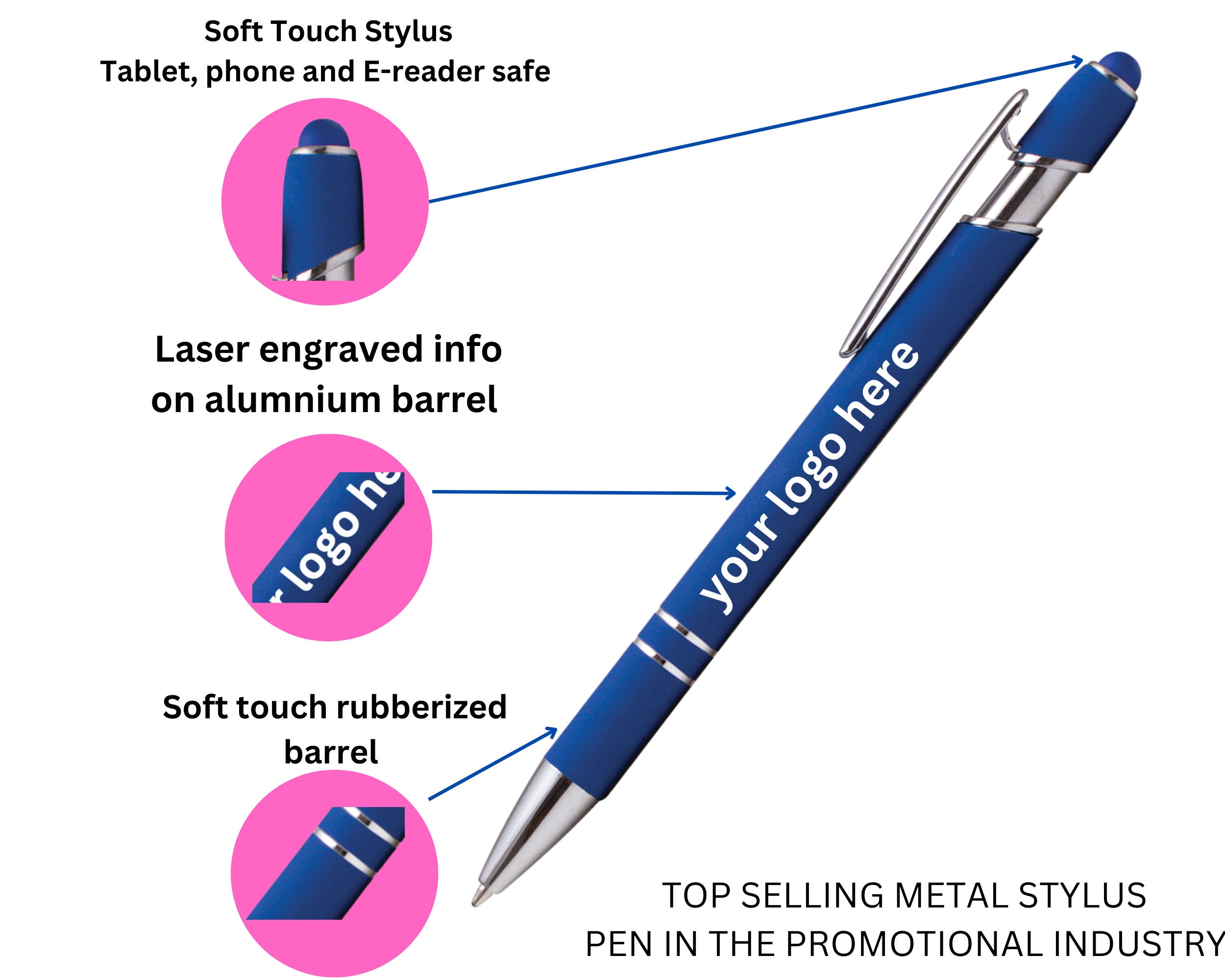 Custom Pens Personalized Business Pens Bulk Metal Stylus - Etsy