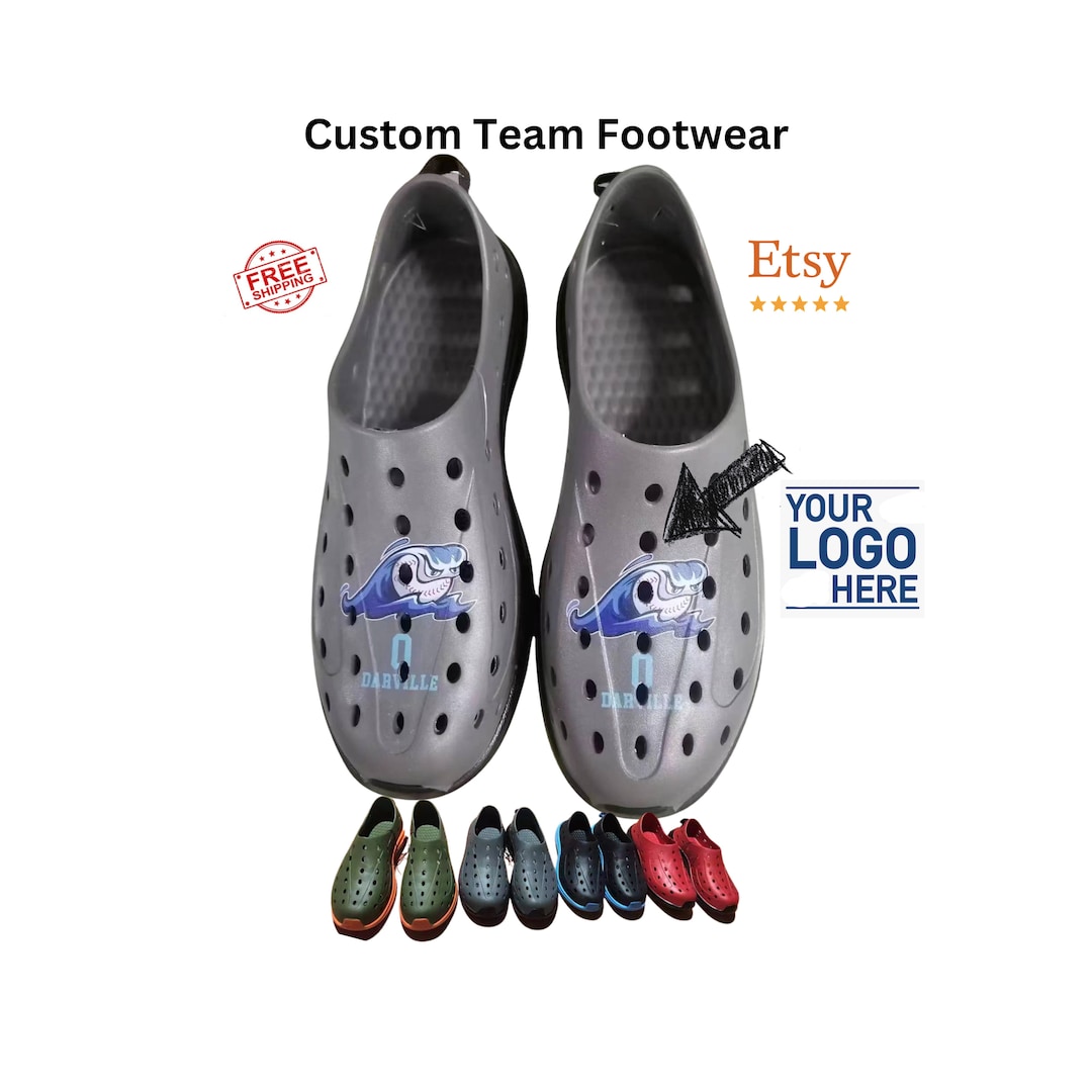 Custom Sports Team Slip on Shoes, Slide Sandals, Personalized ...