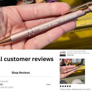 Custom Rose Gold Metal Metallic Stylus Pens With Your Text ...