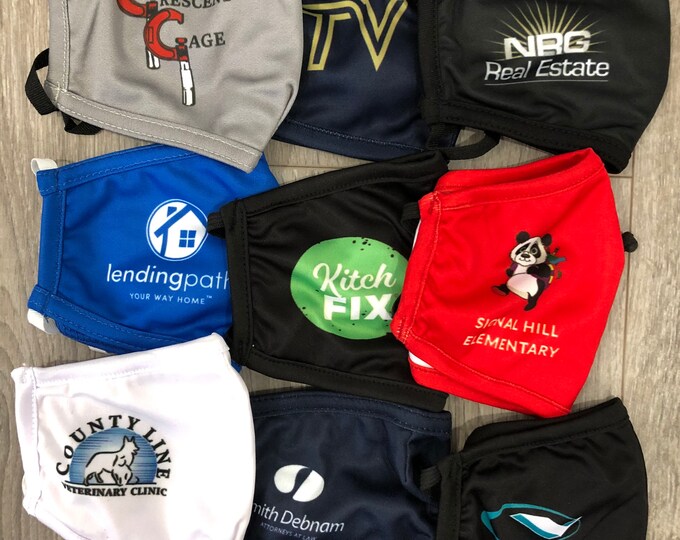 Custom Logo Mask, Custom Face Mask, 2 Layers Face Mask, Personalized ...