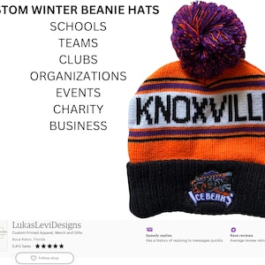 Custom Beanie, Custom Winter Hat, Personalized Beanies With Your School ...