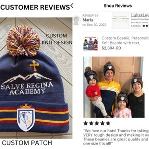 Custom Beanie Winter Hat, Personalized Hat With Your School or Team ...