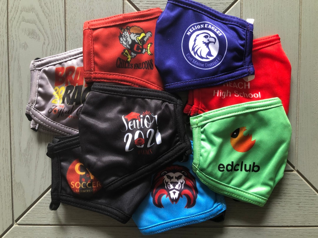 Custom School Mask - Nose Wire - Filter Pocket - Adjustable - Kids and ...