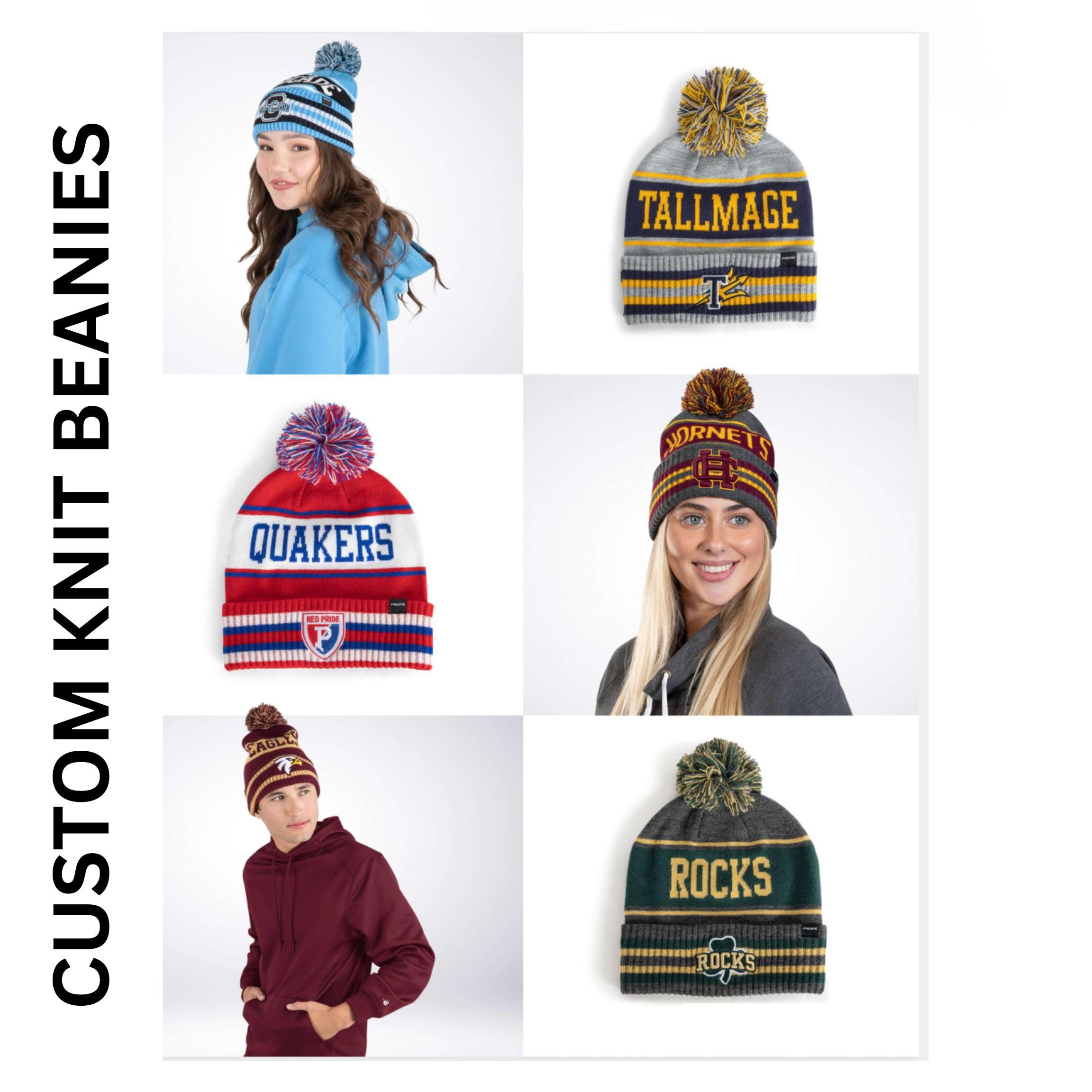 Custom Beanie Hat With Your Team Logo, Design Your Own Knitted Beanie ...