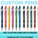 Custom Pens, Personalized Business Pens Bulk, Metal Stylus Rubberized ...
