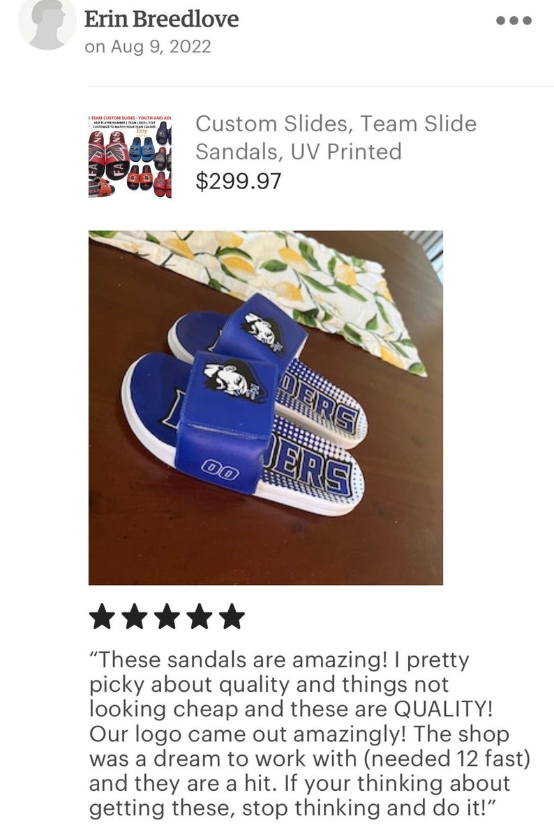 Custom Slides Team Slide Sandals Custom Sandals - Etsy