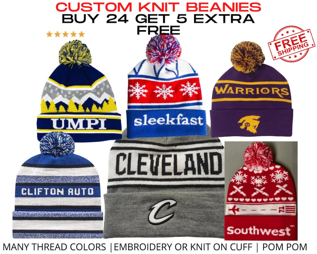 Custom Beanie, Personalized Knit Beanie With Text, Embroidered Logo ...