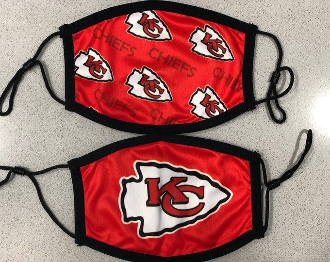 2-pack: Kansas City Chiefs Masks, Adult Size, Washable Chiefs Face ...