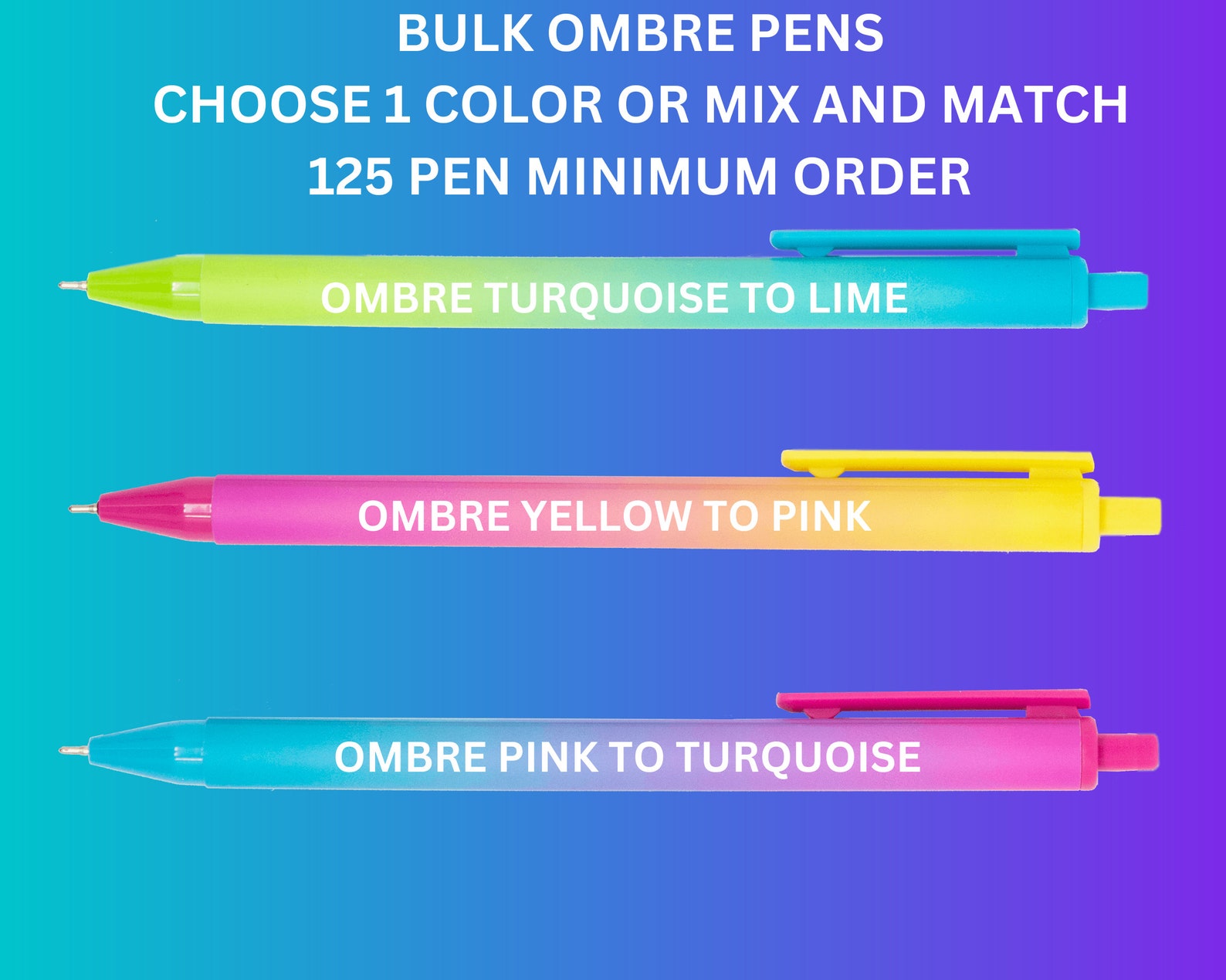 Custom Ombre Pens for Your Business or Event Ombre Pens for - Etsy