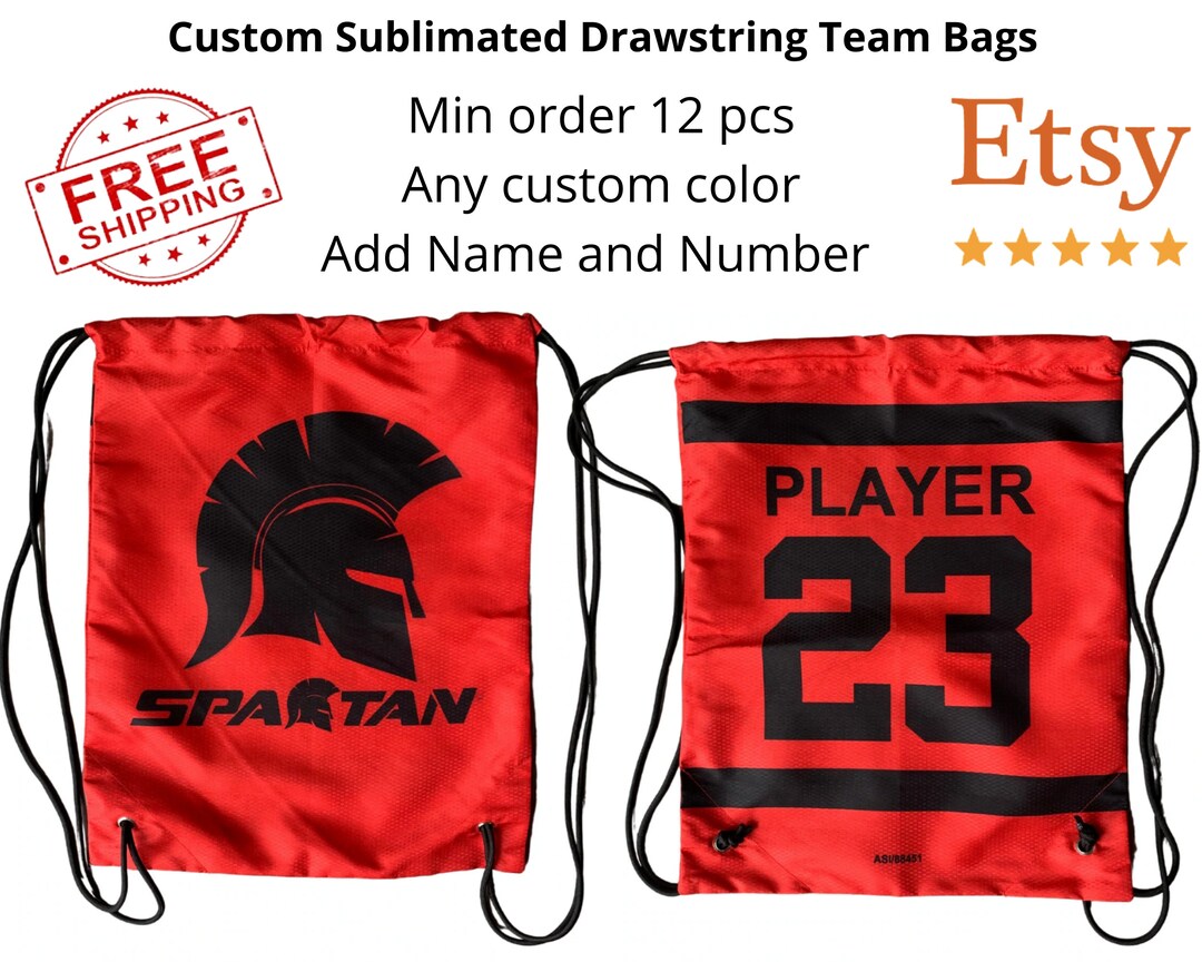 Custom Sublimated Drawstring Bag Custom Drawstring Bags Bulk - Etsy