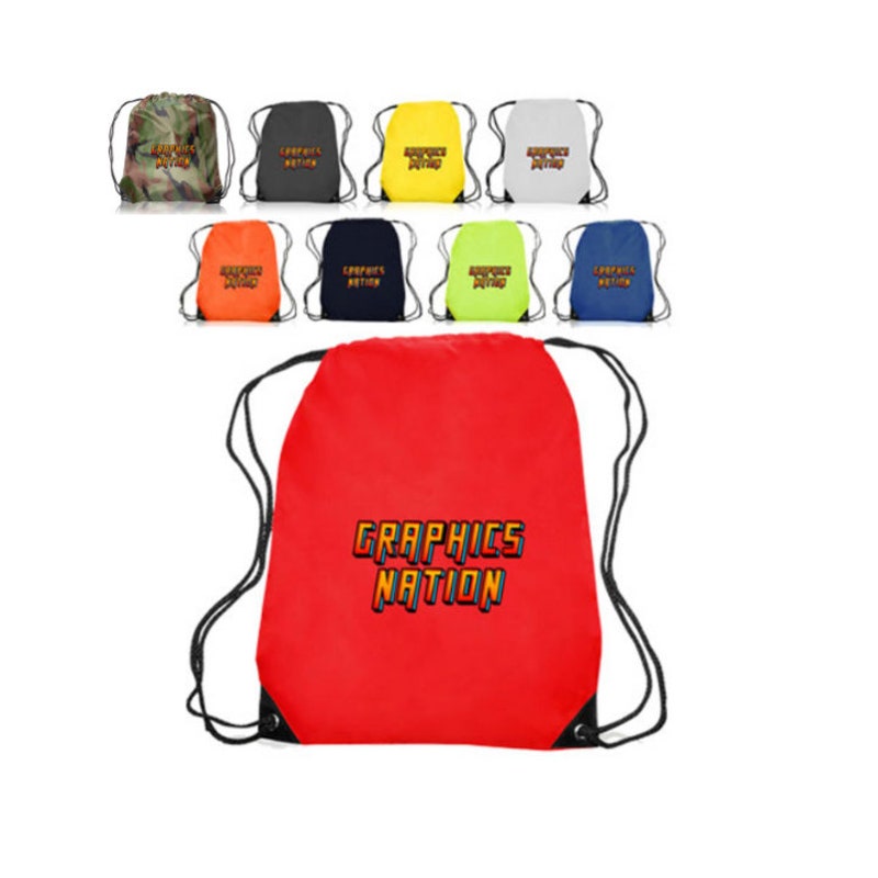 Personalized Logo Drawstring Backpack - Etsy