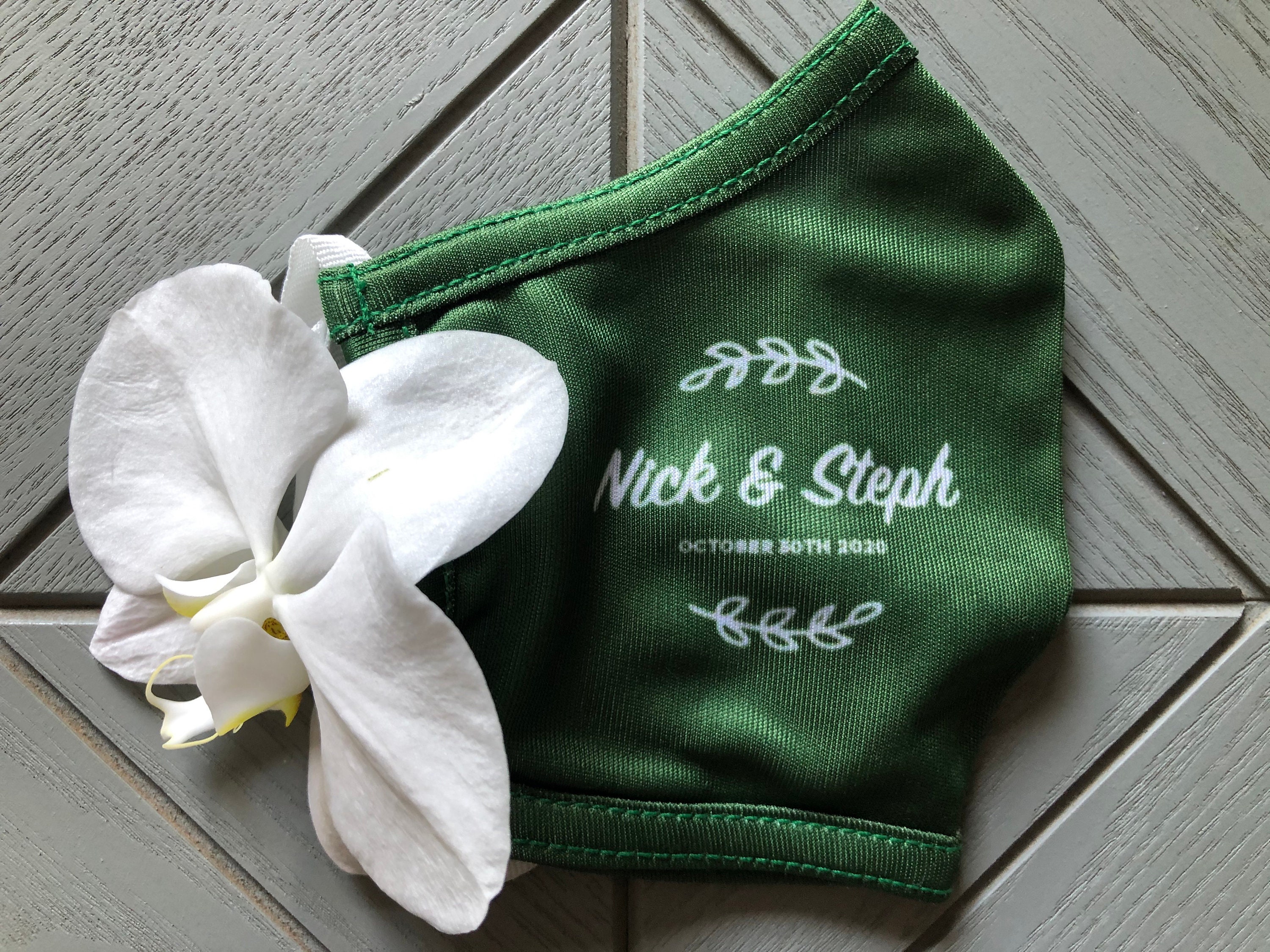 Custom Wedding Face Mask For Guests Monogram wedding mask | Etsy