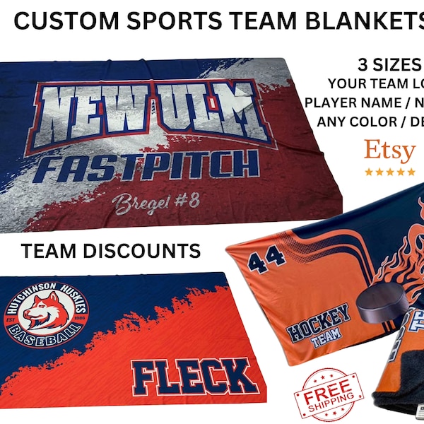 Personalized Sports/team Blanket - Etsy