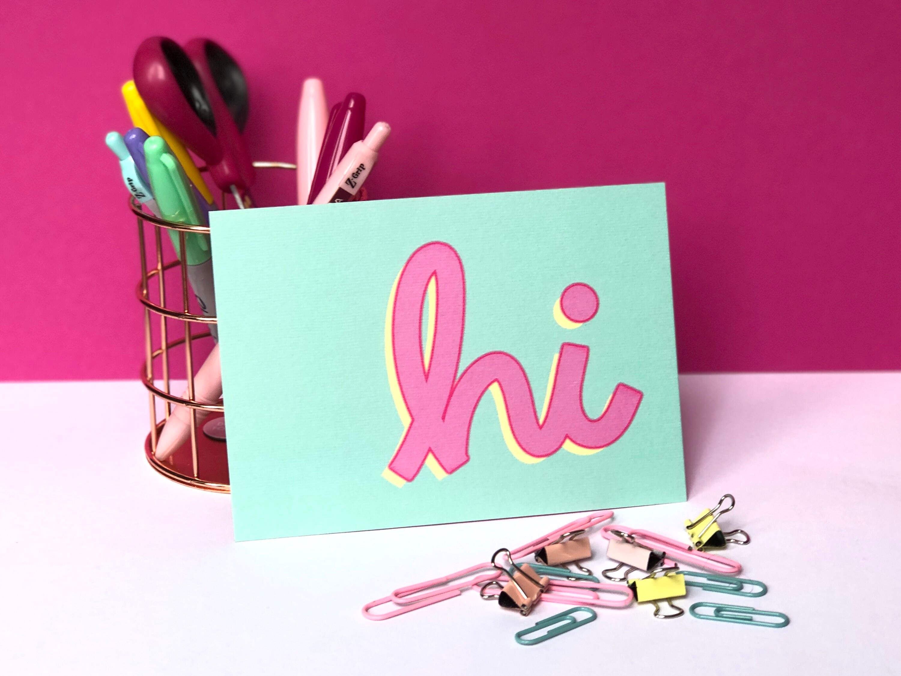 Hi Postcard / Just to Say Hi / Happy Post - Etsy