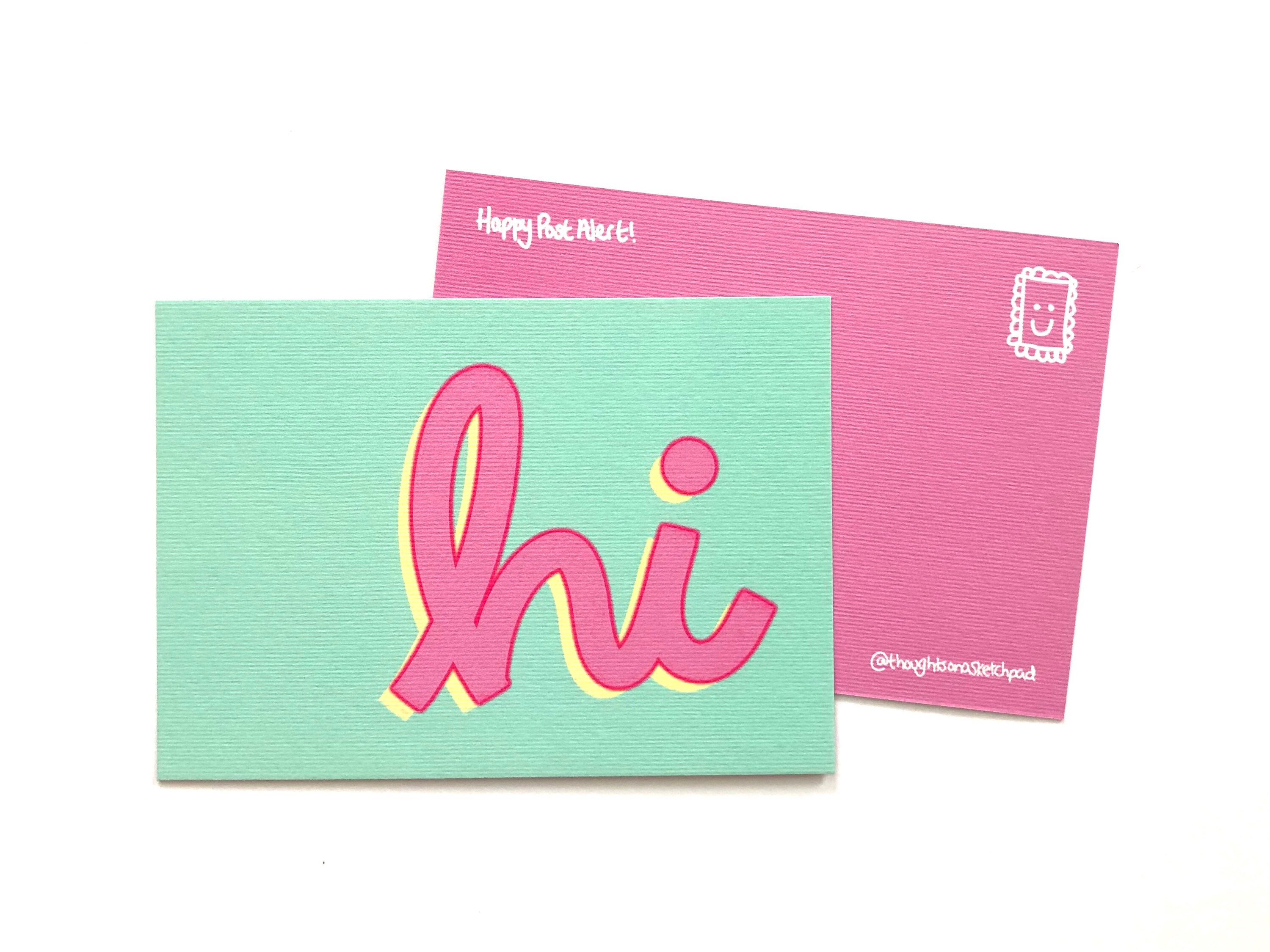 Hi Postcard / Just to Say Hi / Happy Post - Etsy