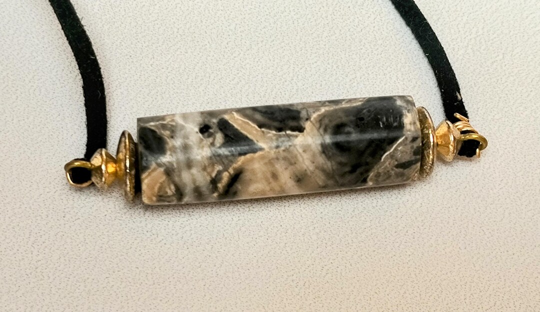Carrara Marble Leather Necklace: Gold Vermeil Silver Pendant - Etsy