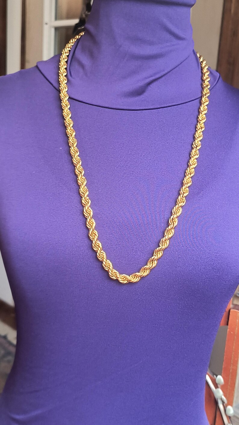 Vintage Thick Gold Rope Chain by Napier, Signed 1900s Costume Jewelry ...