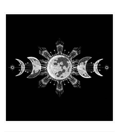 Moon Phases Altar Cloth. Beautifully Detailed Embroidery on Black ...