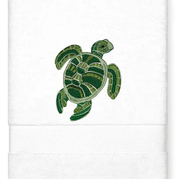 Turtle Embroidery Hand Towel - Etsy