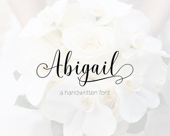 Abigail Font Calligraphy Font Handwritten Script Font | Etsy
