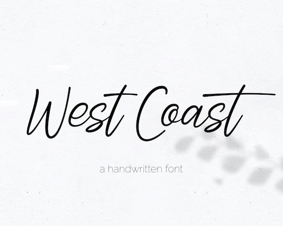 West Coast Font Modern Calligraphy Font Handwritten Script | Etsy