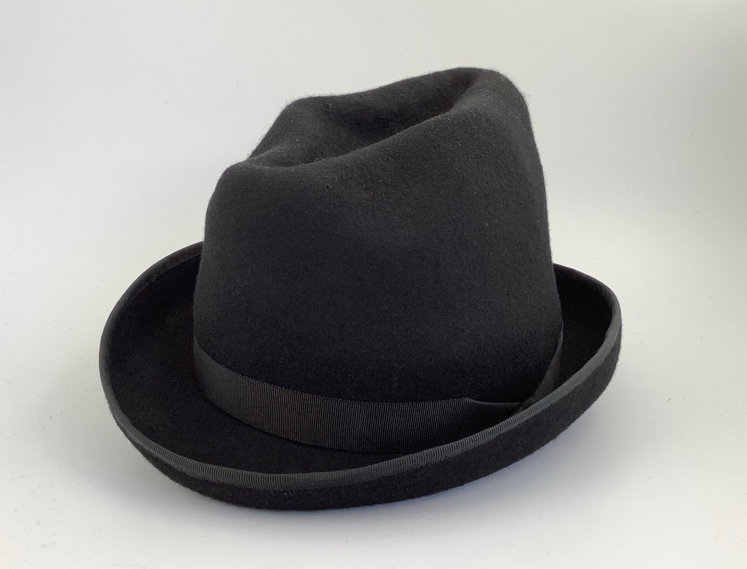 Short up Brim Fedora Hat Handmade Wool Hat With Distinctive Rhombus ...