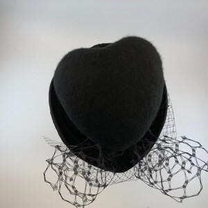 Heart Shape Cocktail Hat - Handmade Eye-catching Fascinator With Veil ...