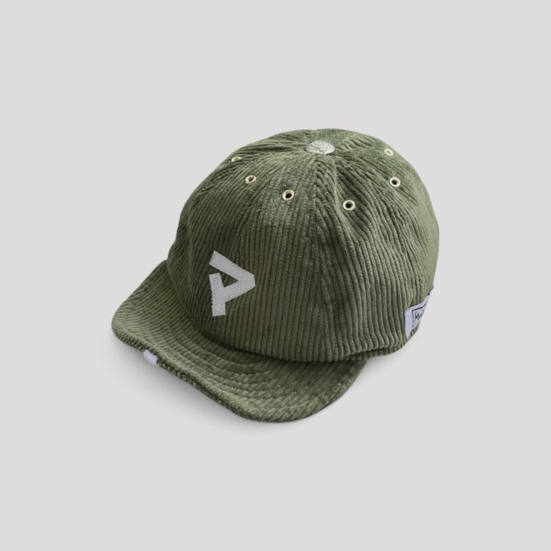 Olive Corduroy 8-panel Baseball Cap With Roll-up Visor – Foldable ...