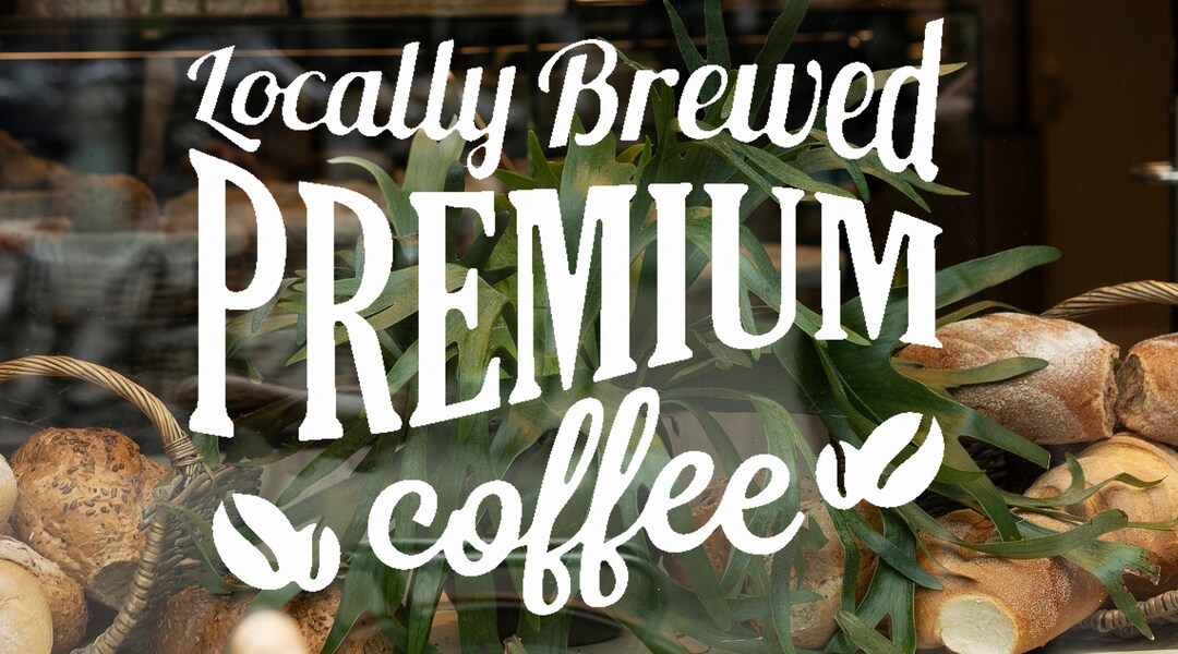 Coffee Shop Decal Commercial Decal Fresh Coffee Cafe - Etsy