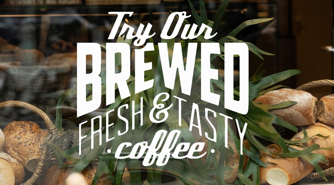 Coffee Shop Decal Commercial Decal Fresh Coffee Cafe - Etsy