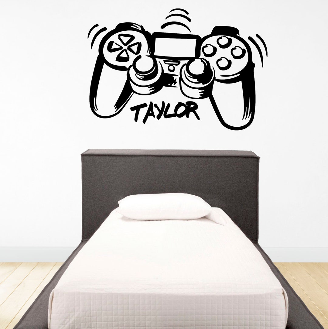 Personalised Gamer Wall Decal Gamer Room Man Cave Gamer Boy Gamer Girl ...