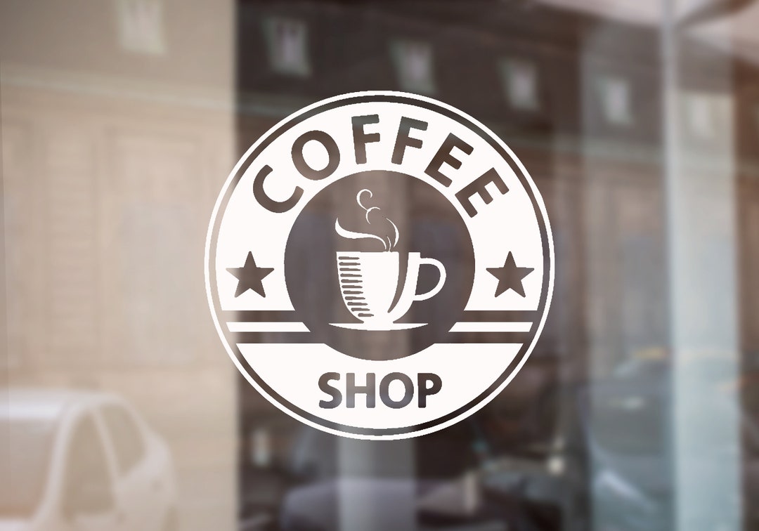 Coffee Shop Decal Commercial Decal Fresh Coffee Cafe Sign Window Decal ...