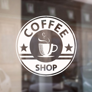 Coffee Shop Decal Commercial Decal Fresh Coffee Cafe Sign Window Decal ...