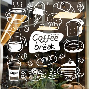 Coffee Shop Decal Commercial Decal Fresh Coffee Cafe Sign Window Decal ...
